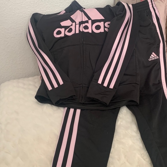 adidas | Matching Sets | Adidas Girls Tracksuit Black And Pink | Poshmark